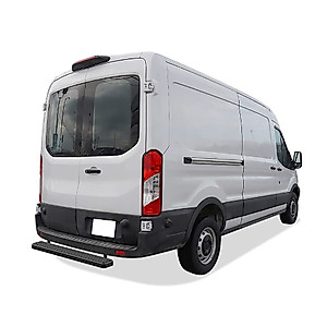 APS Rear Step Bar 5 inches Matte Black Compatible with Ford Transit 2015-2024 Full Size Van (Exclude 2022-2024 E-Transit) (Nerf Bars Side Steps Side Bars)