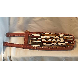 African Print Handheld Leather Folding Fan (White, Black, Brown)