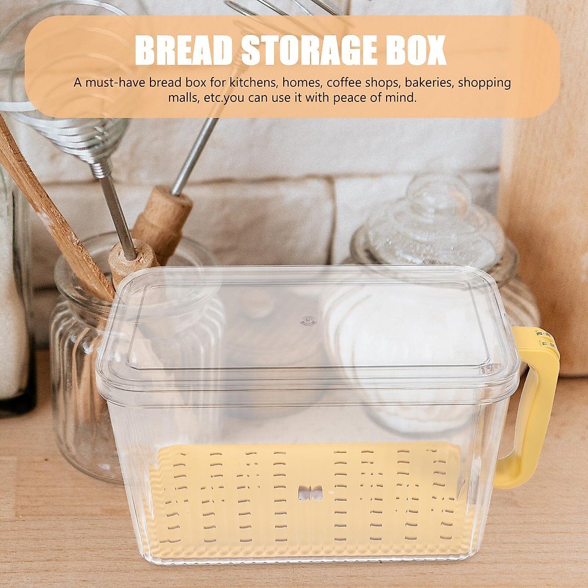Box Food Containers Kitchen Fresh Container Fridge Toast Canister Toast Containers for Fridge Bread Storage Keeper Fridge Sealing Case Bread Holder Fruit Plastic Kitchen Supplies