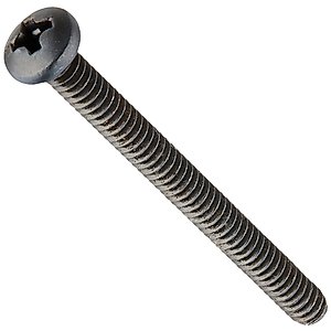 Small Parts Steel Pan Head Machine Screw, Black Oxide Finish, Meets ASME B18.6.3, #1 Phillips Drive, #4-40 Thread Size, 1-1/4" Length, Fully Threaded, Import (Pack of 100)