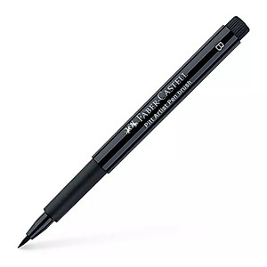 Faber-Castell Art & Graphic Pitt Artist Pen Brush India Ink Pen, Black, Single Pitt Pen, For Art, Craft, Drawing, Sketching, Home, School, University, Colouring
