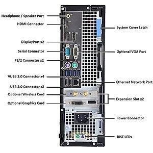 Dell OptiPlex 7040 SFF Desktop PC,Intel Quad Core i5-6500 3.2GHz,Nvidia GT 1030,32GB DDR4 Ram New 1TB NVMe M.2 SSD+2TB HDD,Built-in WIFI & Bluetooth HDMI Windows10 Pro Wireless Keyboard&Mouse(Renewed)