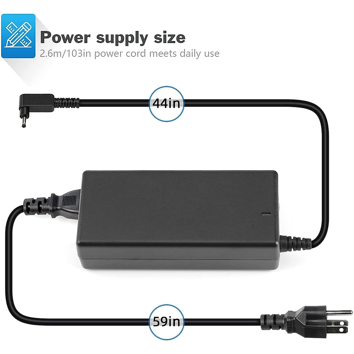 19V Laptops Charger for Acer Aspire 5 A515-56- 36UT Slim A515-54 Spin 1 3 5 Swift 3 SA-271 Chromebook C720 C740 Pa-1450-26 AC Adapter Power Supply Cord