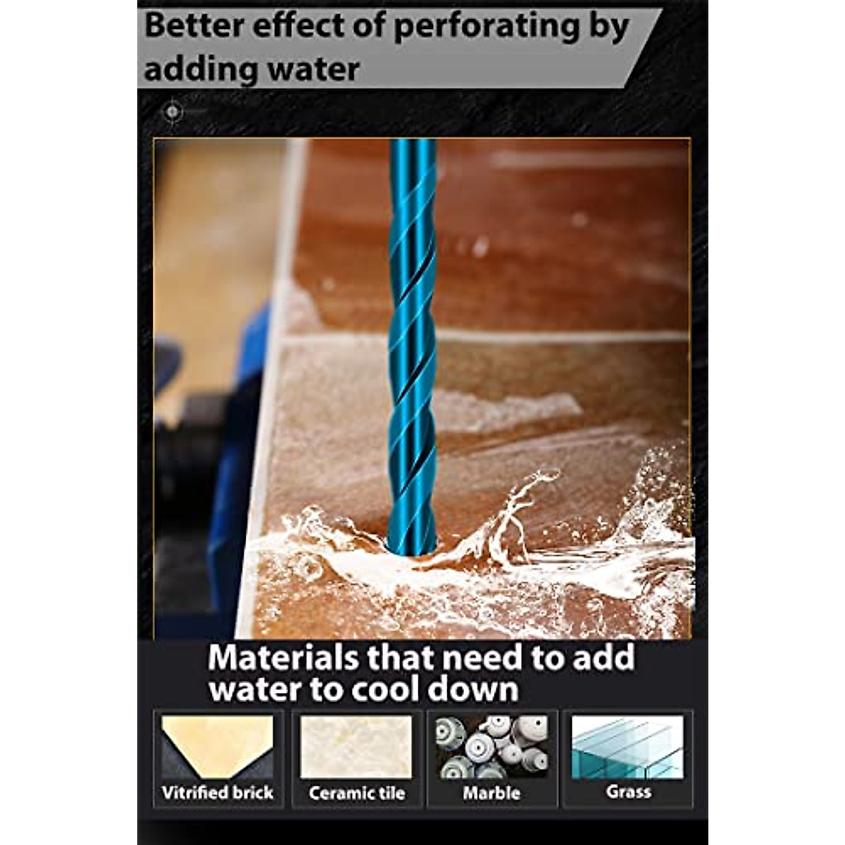 2 Pcs 1/2inch (12mm) Extra Long Hex Shank Concrete Masonry Drill Bit Set 4 Cutting Edges Cross Spear Head Carbide Drill Bit for Ceramic Tile Glass Plastic and Wood