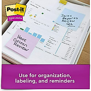 Post-it Super Sticky Recycled Notes, 5 Pastel Colors, Sticks and Resticks, 3 in x 3 in