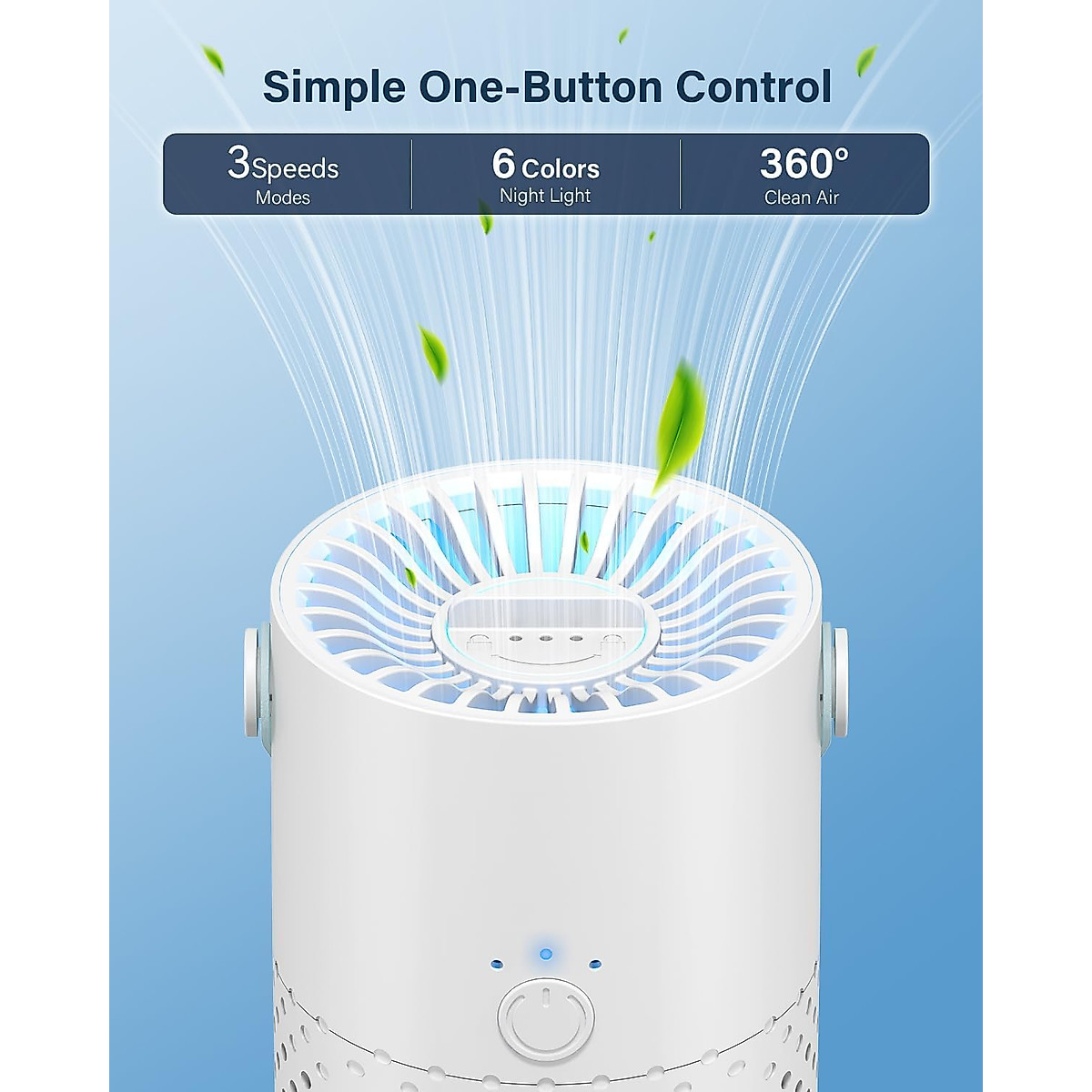 Mini Portable Air Purifier,White HEPA Air Purifier for Home with USB Cable for Home Bedroom Office Pet Room Air Cleaner for Car with Silence and Homemade Aromatherapy