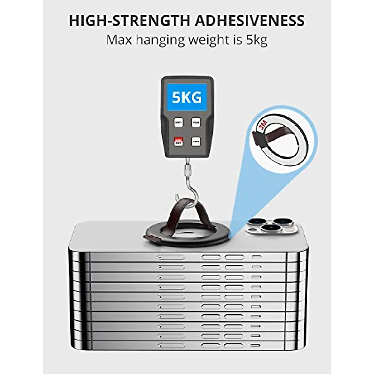 SUPMEGA Phone Grip, Phone Hand Holder & Stand with Collapsible Leather Finger Loop, Sticky Comfortable Slim Phone Gripper for Back of Phone, Fits All Phones