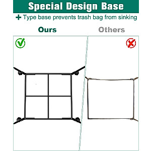 Tuohours Outdoor Trash Bag Holder Stand - Heavy Duty Metal Garden Garbage Bag Support Frame for 30-45 Gallon Capacity, Multi-Use Portable Yard Leaf Bag Stand for Leaves, Camping, Weeding, Lawn Party