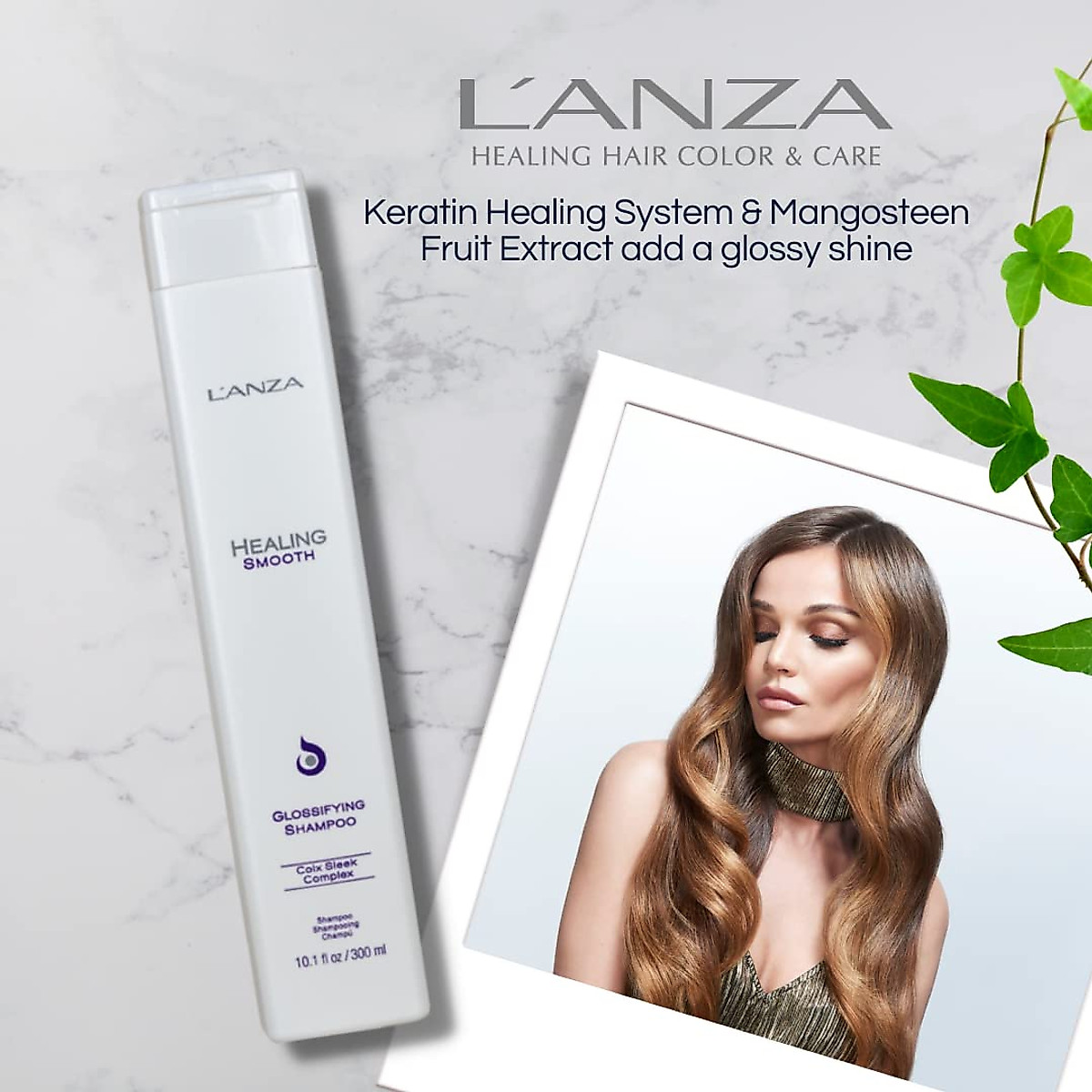 L'ANZA Healing Smooth Glossifying Shampoo, Nourishes, Repairs, and Boosts Hair Shine and Strength for a Perfect Silky-Smooth, Frizz-free Look (10.14 Fl Oz)