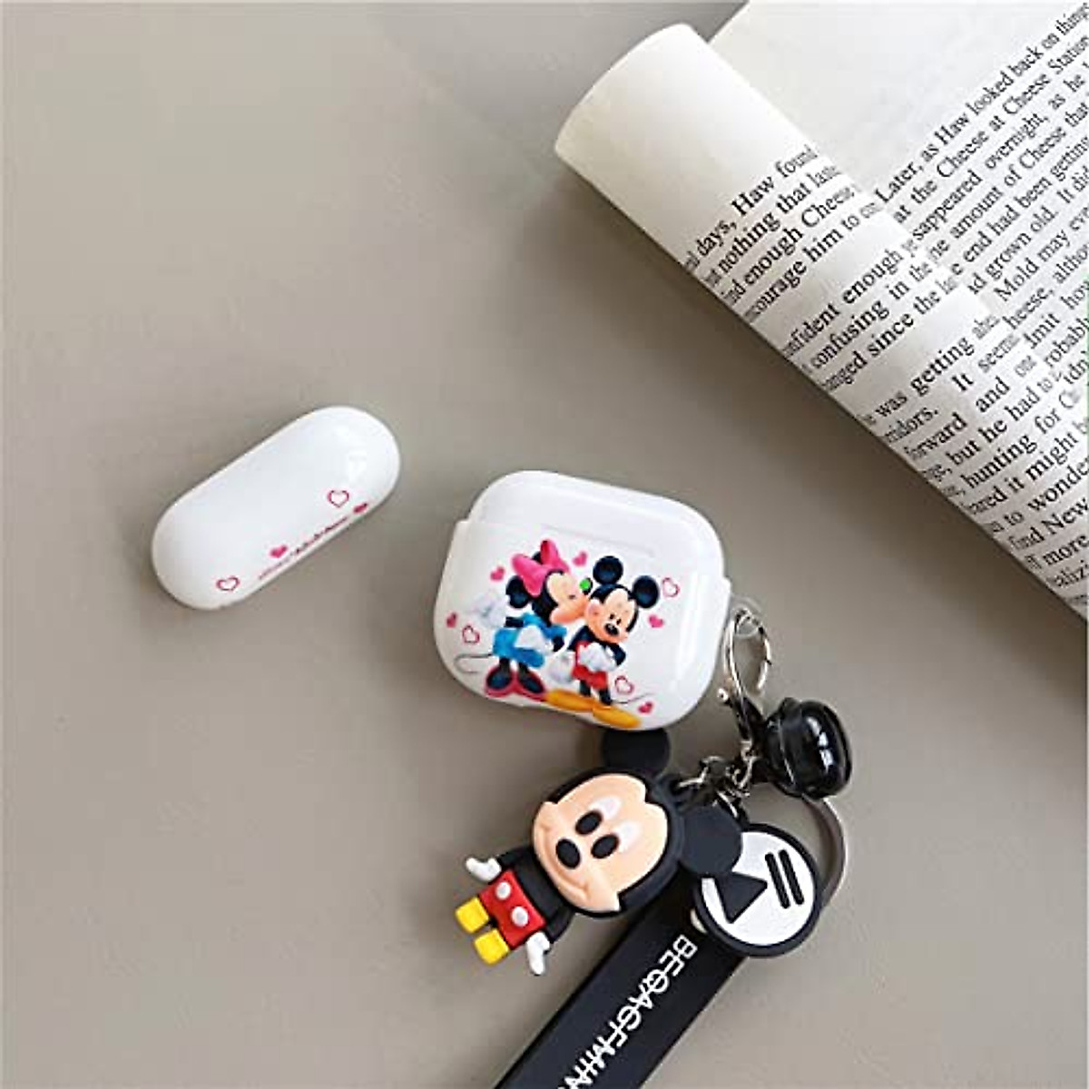 OINbxw for Airpods 3nd Generation Case Cover, AirPods 3 Case Personalized Custom with Lanyard Keychain Cartoon Cute Anime Design Series AirpodS 3 Case for Women Girls [Front LED Visible] (Mickey)