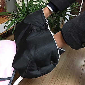 Plush Universal Baby Stroller Windproof Hand Muff Anti-Freeze Thick Fleece Lining Winter Cold-Proof Thermal Hand Warmer Gloves for Carriage Buggy Pushchair Pram Snuggle Jogger Wheelchair Accessories