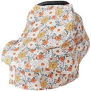 Baby Car Seat Covers- Multi-use Carseat Canopy for Babies, Stretchy Infant Carseat Cover Boy, Shower Gifts for Unisex Boys and Girls(Floral)