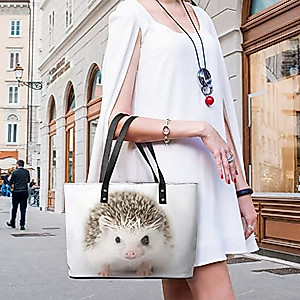 Womens Handbag Hedgehog Leather Tote Bag Top Handle Satchel Bags For Lady