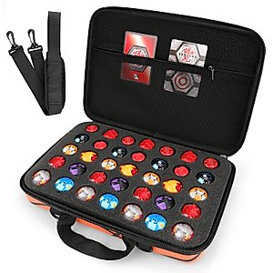 Toy Organizer Storage Case Compatible with Bakugan Figures, BakuCores and Small Dolls, Mini Toys Container Carrying Box with Mesh Pocket (Bag Only)