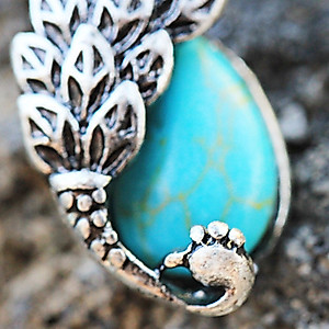 316L Stainless Steel Phoenix & Turquoise Egg WildKlass Navel Ring