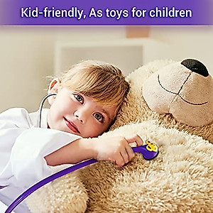 SCIAN HS-30Q Kid-Friendly Stethoscope for Childrens with Multiple Colors, Cartoon Animals Design Stethoscope for Clinician, Nurse, Home Use(Purple)