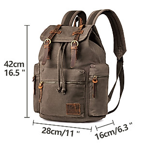 PKUVDSL Canvas Backpack, SERIES Vintage Canvas Backpack Hiking Daypacks Computers Laptop Backpacks Unisex Casual Rucksack Bookbag Mountaineering Bag for Men Women (Light Brown)