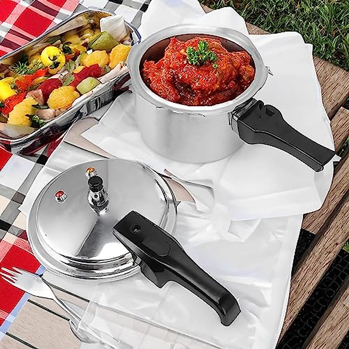 Serlium Small Pressure Cooker, 3 Liter Aluminum Alloy Pressure Cooker 18cm/7inch Bottom 3L Mini Pressure Cooker for Gas Stove Induction Cooker