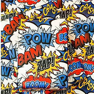 Celebrate Next SuperHero Bow Pow Gift Wrap Wrapping Paper Folded with Gift Tags