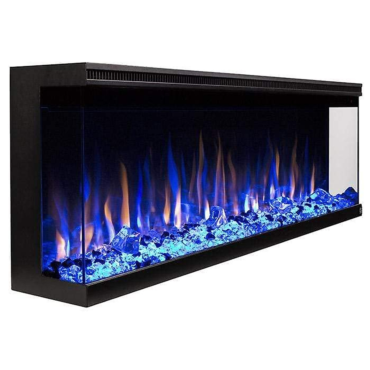 Touchstone Sideline Infinity 3-Sided Smart 72-inch WiFi-Enabled Electric Fireplace - 80051 - Built-in - 60 Color Combinations - 1500/750 Watt Heater (68-88°F Thermostat) - Black - Log & Crystals
