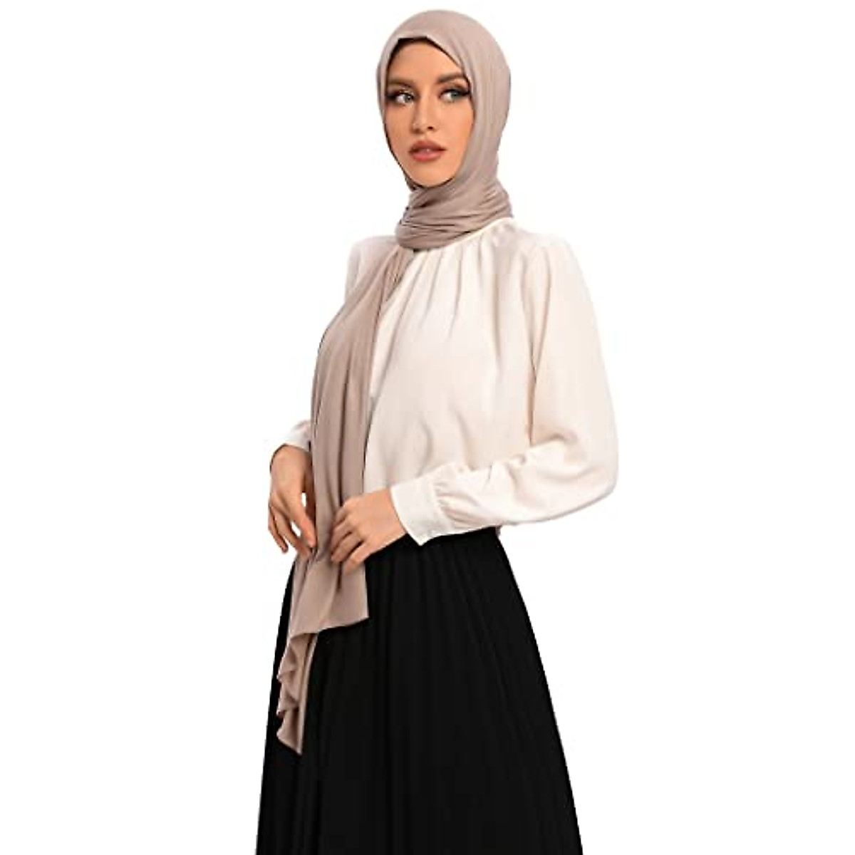Hybeeh Hijab Scarfs for Women Premium Jersey Hijab Hijab for Women Muslim Cotton Hijab (Sand)