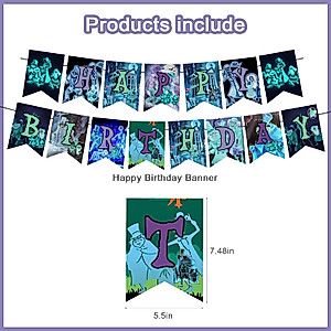 Haunted of Mansion Birthday Party Decorations, Halloween Horror Theme Party Supplies with Happy Birthday Banner, Cake Toppers, Balloons for Kids Adults Party Favors