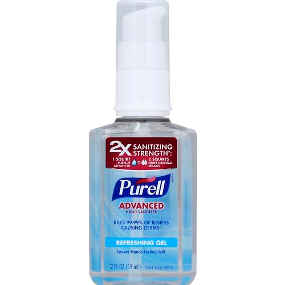 PURELL Advanced Hand Sanitizer Refreshing Gel, Clean Scent, 2 fl oz Travel Size Pump Bottle (Pack of 1) – 3050-24-CMR