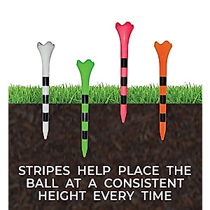 PRIDE GOLF TEE "Pride Performance Striped Golf Tees (Pack of 30), 3-1/4"", Citrus Mix