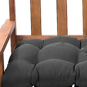 BOOMSHY 51"x20" Indoor/Outdoor Bench Cushion Cotton Garden Furniture Seat Cushion,Patio Wicker Seat Cushions with Ties for Lounger Garden Furniture Patio Lounger Bench (Dark Grey)