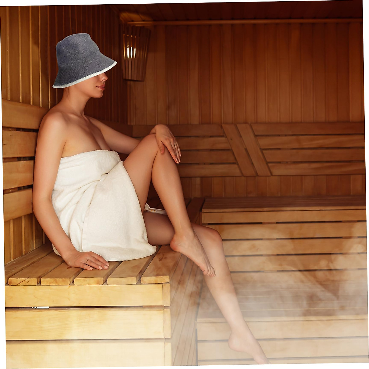 NewGtuizi Sauna Hat for Women and Men,2PCS Felt Water Absorbent Sauna Hat for Women Men Regulate Temperature Fisherman's Sauna Cap Style2