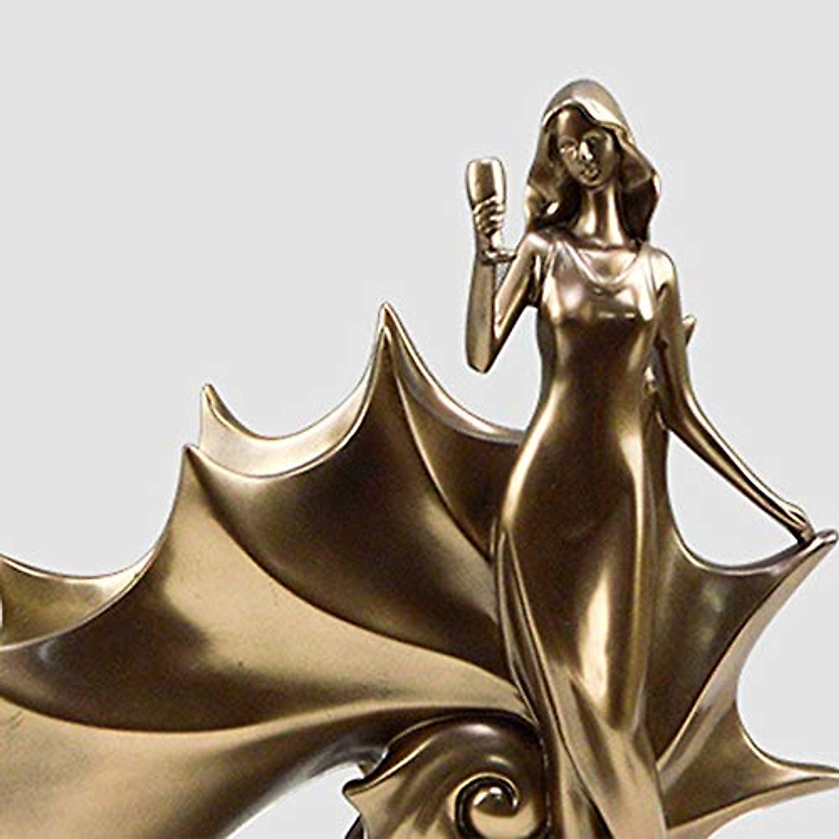 PIBM Stylish Simplicity Retro Cold Cast Copper Art Conch Wine Rack Beauty Style Desktop Porch Bar Restaurant Wine Cabinet Decoration Home Creative Ornaments Bronze Beautiful and Elegant