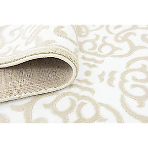 Unique Loom Rushmore Collection Area Rug - Johnson (5' 1" x 8' Rectangle, Snow White/ Beige)