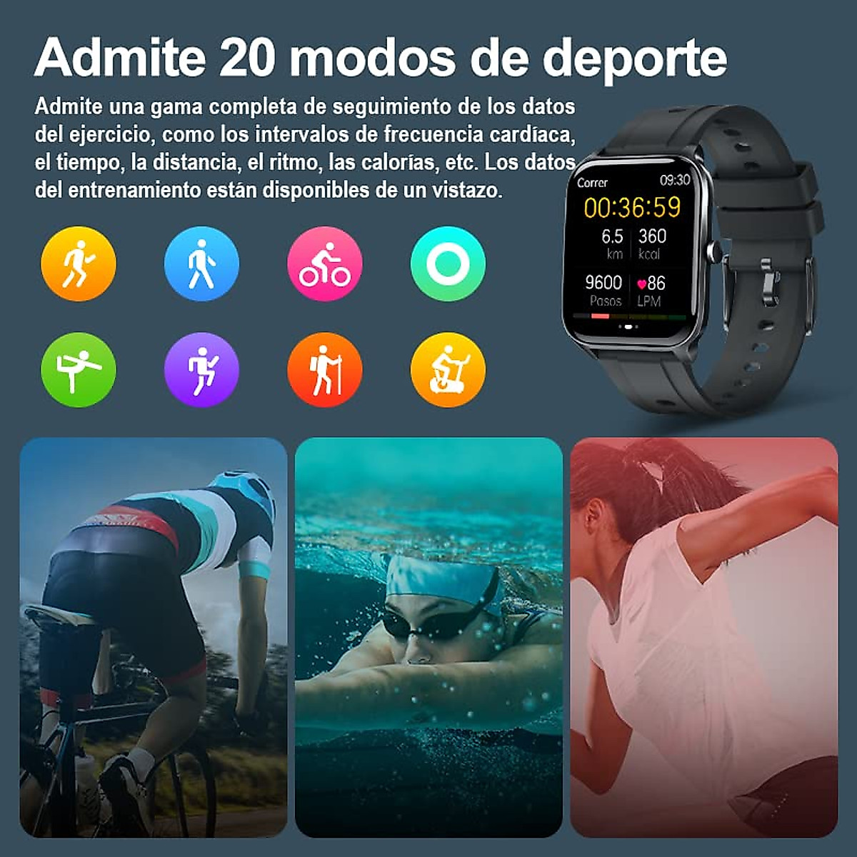 FITUP GT5S Fashion Thin and Light Smart Watch, Heart Rate, Sleep Monitoring, Blood Pressure, Blood Oxygen, IP68 Waterproof, Fitness Tracker, Support Alexa Build-in, SmartWatche(Black)