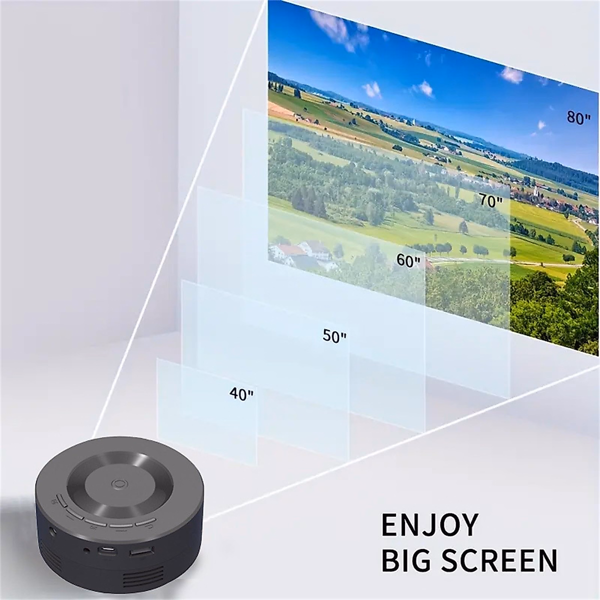 Mini Projector, Portable 1080P HD Projector, Outdoor Movie Projector Home Movie LED Video Projector, Movie Projector With USB HDMI Interface And Remote Control
