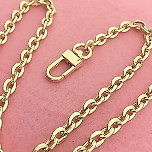 NEXT FASHION Oval Purse Chain Flat Gold Light Weight Crossbody Shoulder Strap Polished Quality - (40" / 100cm)