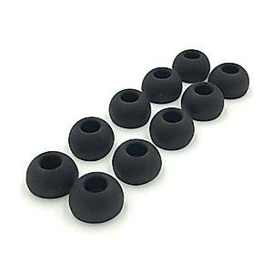 10 Pairs Large Black Silicone Replacement Ear Buds Tips Covers