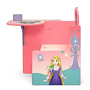 Delta Children Chair Desk with Storage Bin + Design and Store 6 Bin Toy Storage Organizer, Disney Princess (Bundle)