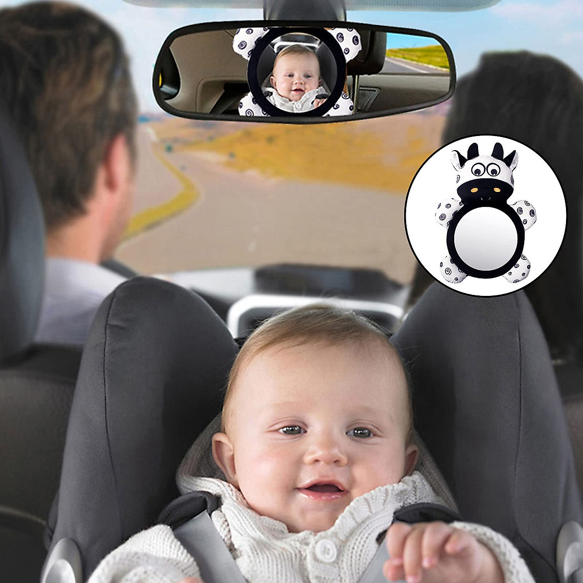 Baby Observation Mirror Back View Mirror Rear Facing Mirror Direction, Cow