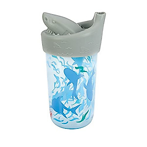 Nuby No Spill 3D Character Sippy Cup with Soft Touch Flo Silicone Top, 12 Ounce, Shark (Prints May Vary)