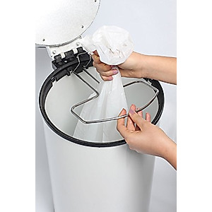 Bubula Premium Steel Diaper Waste Pail Container w/Air Tight Lid and Lock, White/Grey