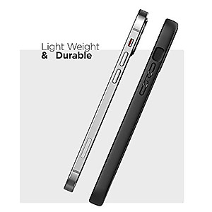 Encased Compatible with iPhone 12 Belt Clip Case (Thin Armor) Slim Grip Cover with Holster - Black