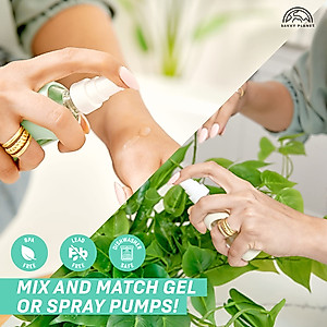 SAVVY PLANET Empty Clear Glass 2oz Small Spray Bottles with Silicone Sleeve Protection - Refillable Containers for Travel, Cleaning Solutions, Essential Oils, Sanitizers - Quality Sprayer - 4 Pack