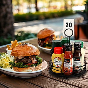 ZOOFOX 2 Pack Metal Condiment Caddy, Tabletop Spice Organizer for Kitchen Pantry, Patio Tables, Countertop, Picnics, Dining Table, BBQ