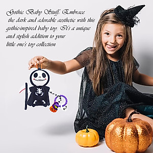 Pumpkin Teether Toy Baby Halloween Teething Ring Nightmare Before Christmas Grim Reaper Plush Stuffed Teething Toy Gothic