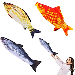 Briwooody 3 Pack 3D Giant Soft Fish Cushion Pillow Fish Plush Toy Pillow Decorate Soft Fish Pillow Stuffed Decorate Oversized Throw Pillow Creative Gift for Home Decoration, 24 Inch