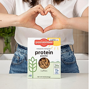 Pastabilities, Protein Pasta (24g), Penne Pasta (8 Ounce, Pack of 2) Low Carb and High Protein, Delicious Plant Based Pasta, Keto Friendly Pasta, Vegan, Low Carb