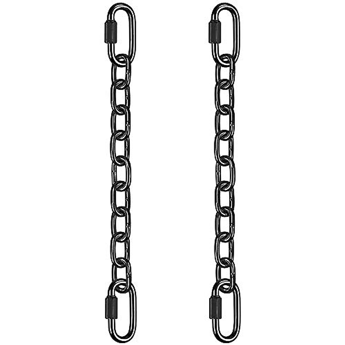 BeneLabel 2Pcs Black Heavy Duty Hanging Chains with 4 Carabiners, Hanging Kits Hammock Chair Hardware for Indoor Outdoor Playground Hanging Chair Hammock Punching Bags, 1000 LB Capacity