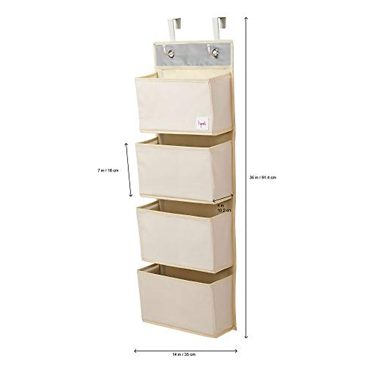 3 Sprouts Over The Door Baby Organizer - Essential Newborn Nursery Storage, Toy Organizer for Room and Closet - Bedroom Storage - Hooks Included, Giraffe