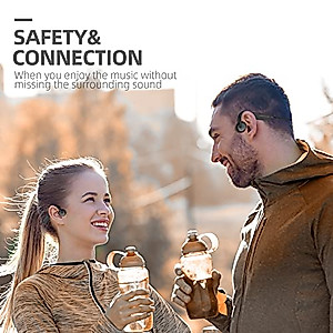 CHENSIVE Bone Conduction Headphones, Wireless Headphones Bluetooth 5.0, Open Ear Headphones with Built-in Mic, Sweatproof Sport Headsets for Running, Cycling, Driving, Hiking, Yoga