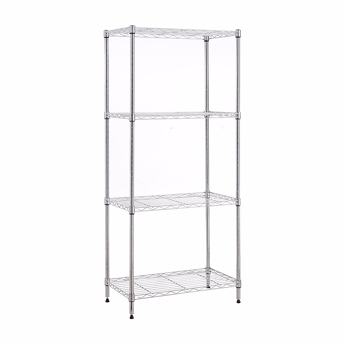 MZG Steel Heavy Duty 4-Tier Utility Shelving Unit Steel Organizer Wire Rack for Home,Kitchen,Office (24-in W x 14-in D x 53-in H)